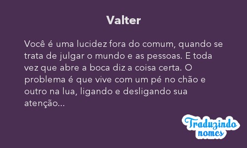 Significado do nome VALTER. Detalhes e origem do nome VALTER - Nomes ...